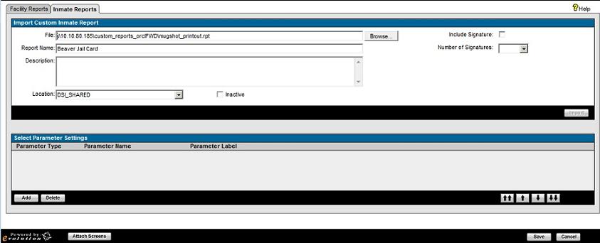Adding a Custom Inmate Report