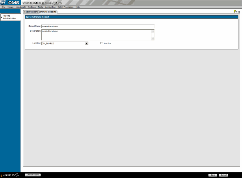 Managing the Inmate Report List